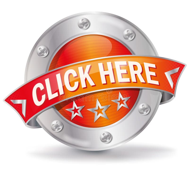 Button with click here stock vector. Illustration of line - 156922911