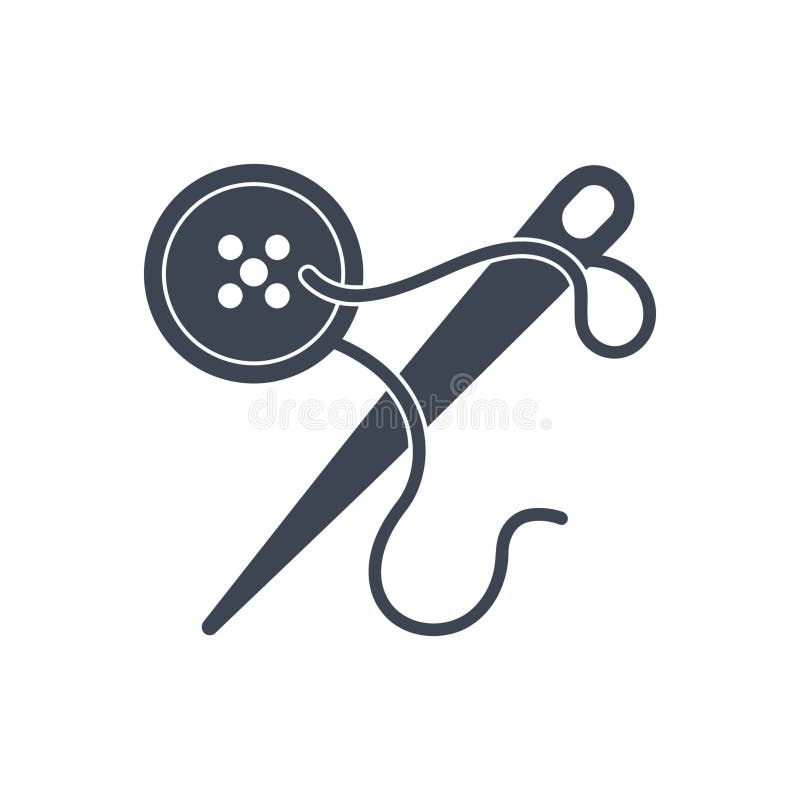 Button Needle Thread Icon stock vector. Illustration of sign - 361728999