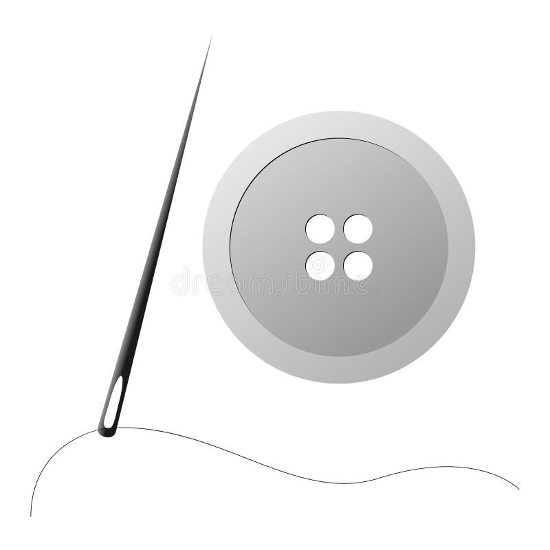 Button Needle and Thread stock illustration. Illustration of macro ...