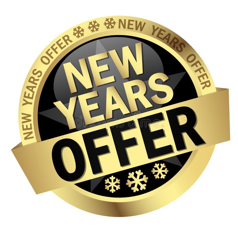 Button New Years Offer stock vector. Illustration of promotion - 80608290