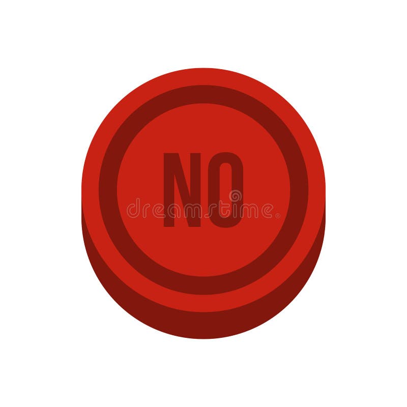 Button No in Circle Icon, Flat Style Stock Vector - Illustration of ...