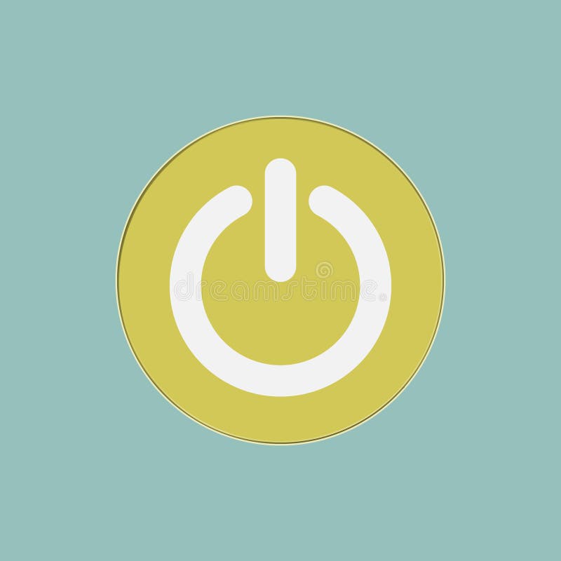 Button Shut Down Icon in Flat Style. Stock Vector - Illustration of ...