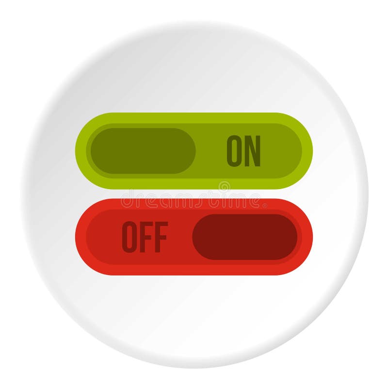 Button on and Off Icon Circle Stock Vector - Illustration of icon, flat ...
