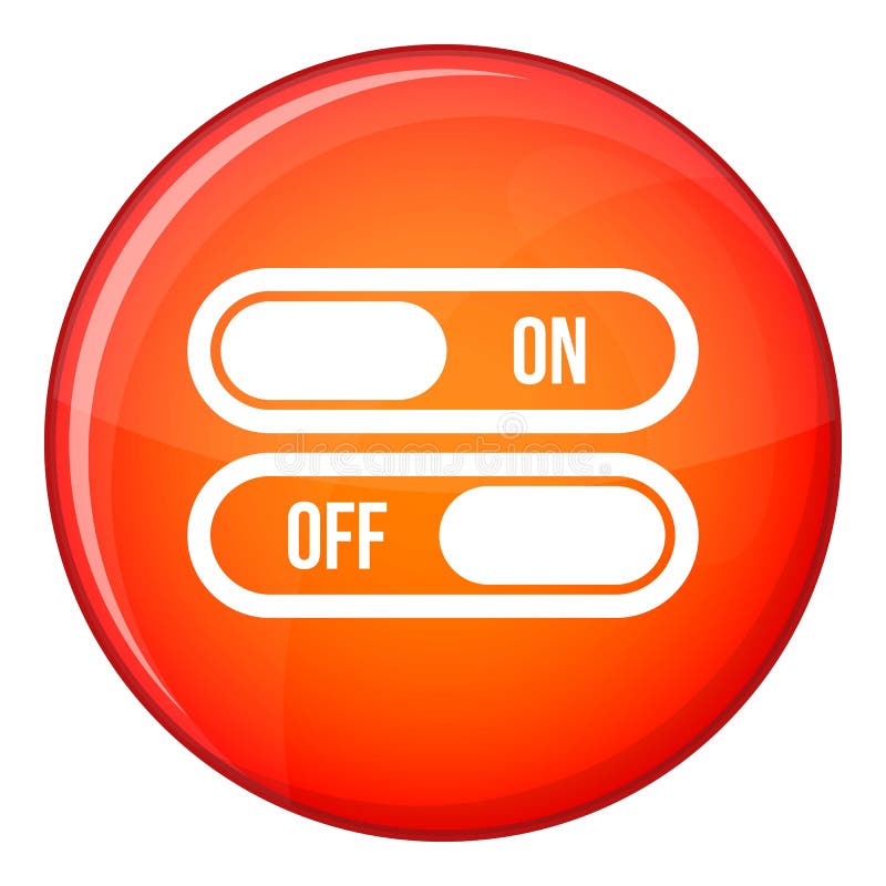 Button on and Off Icon, Flat Style Stock Vector - Illustration of ...