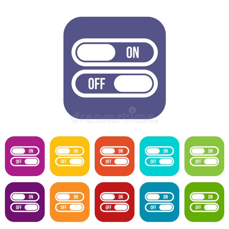 Button on and Off Icons Set Stock Vector - Illustration of delete ...