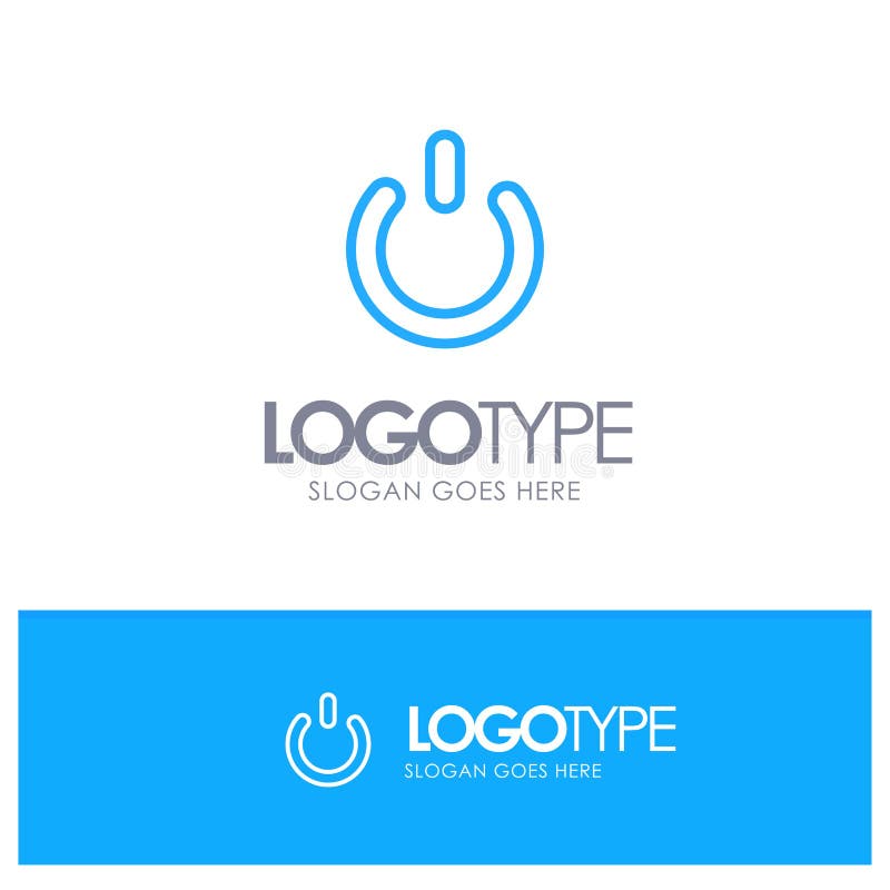 Button, Off, on, Power Blue Outline Logo Place for Tagline Stock Vector ...