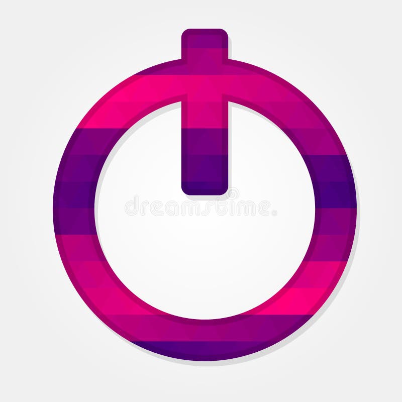 Button on, Off Shape with Colorful Triangles Stock Vector ...