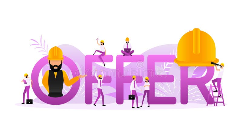 Button with Offer Sign People for Promotion Design. Discount Promotion ...