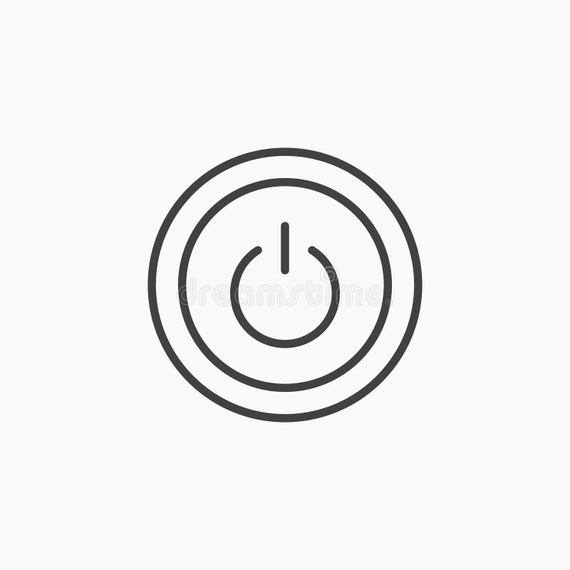 Button on Offline in Thin Line Black Color. Flat Simple Vector Symbols ...