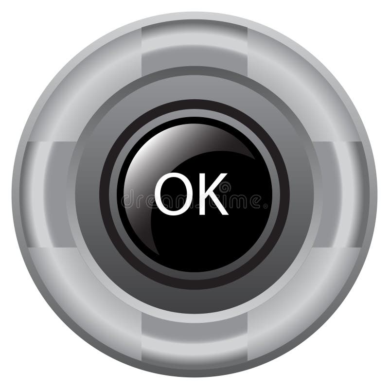 Button ok stock illustration. Illustration of metal, left - 21086552
