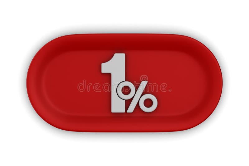 One Percent Symbol Isolated White Background Stock Illustrations ...