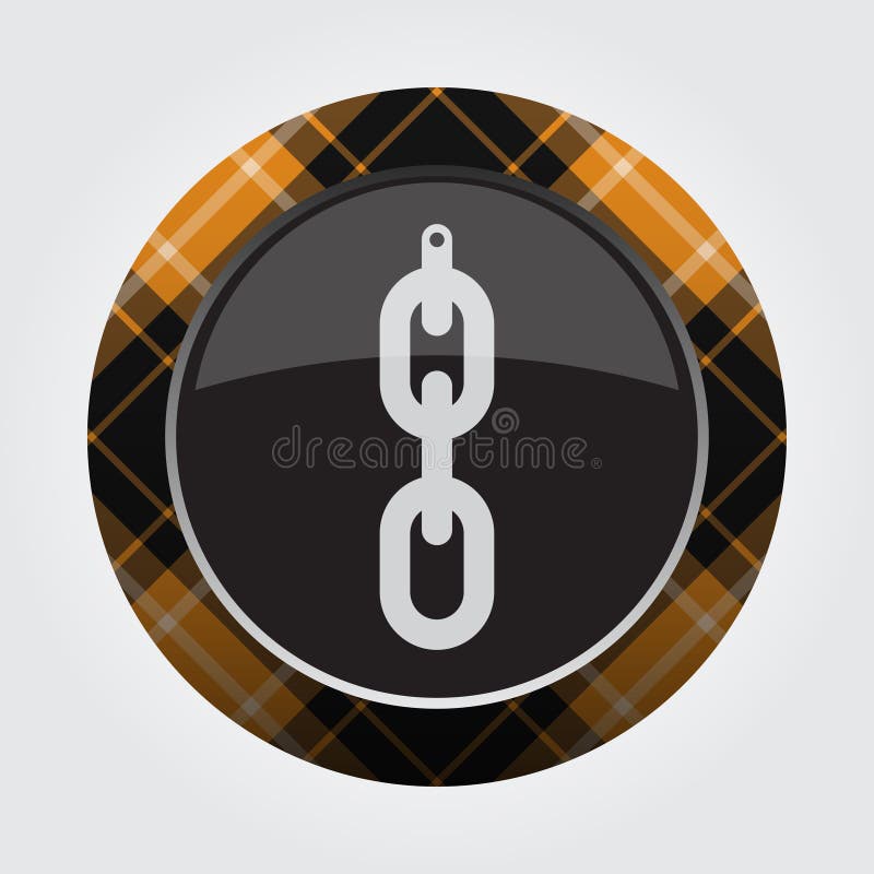 Button Orange, Black Tartan - Chain with Hole Stock Vector ...
