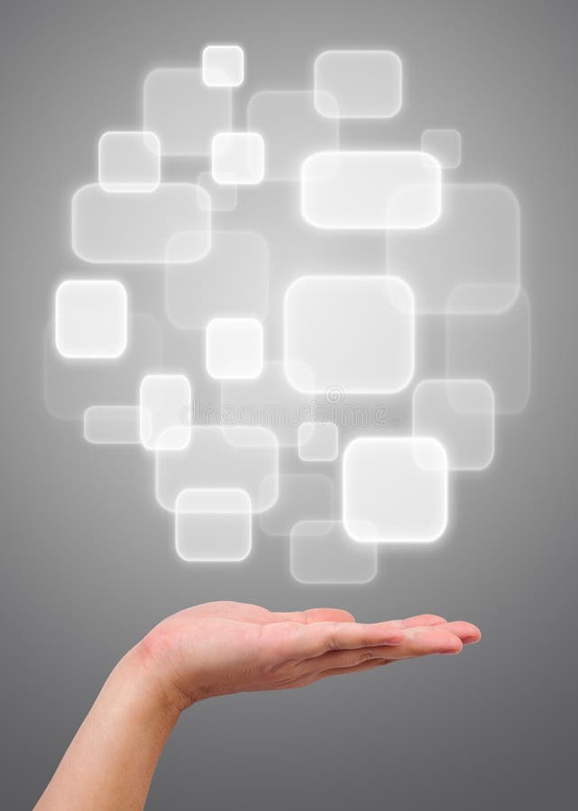 The Hand Pushing One of the Buttons Stock Photo - Image of advertising ...