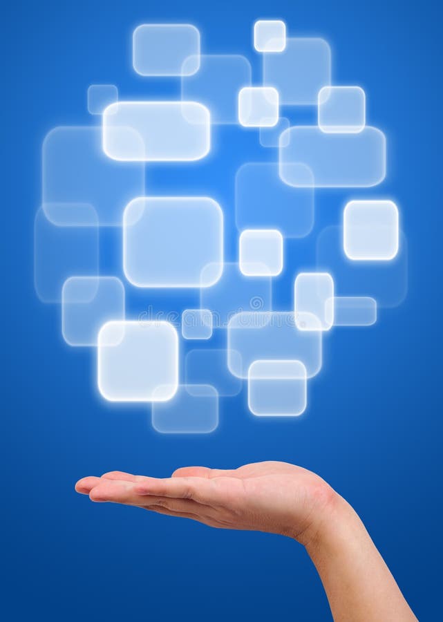 Button over hand stock photo. Image of effect, design - 19418430