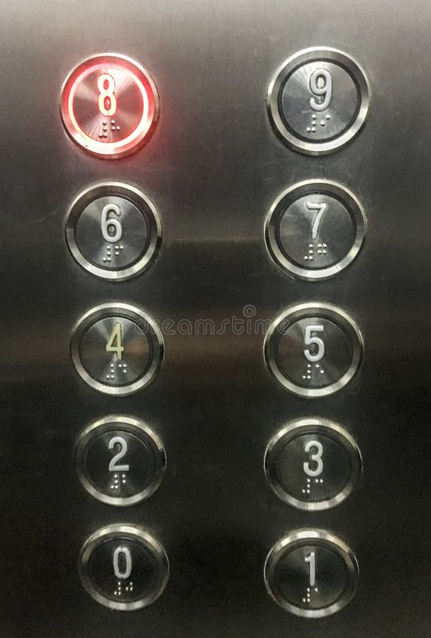 Button Panel of an Elevator Stock Image - Image of building, circle ...
