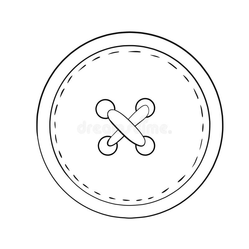The Button Patch, Black and White Clip Art Illustration Stock ...