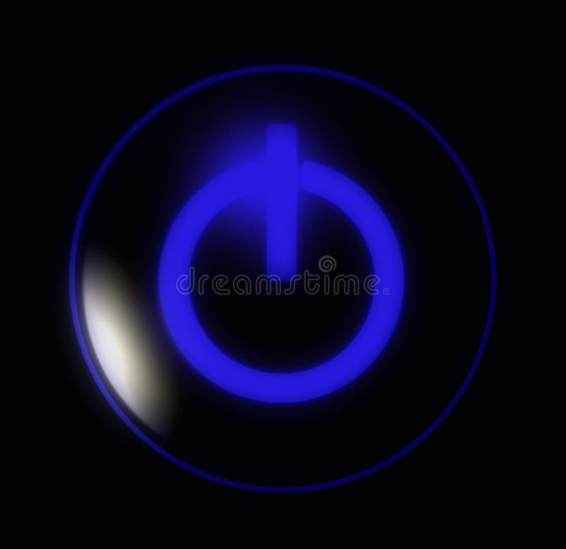 Button power blue stock illustration. Illustration of push - 4130585
