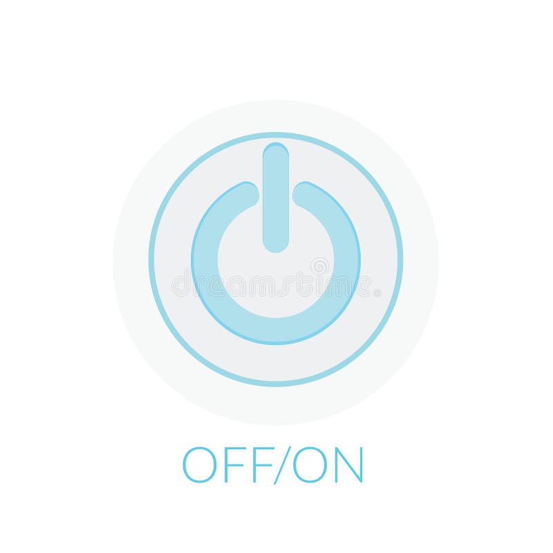 Button Power Concept by on Off Button with Blue Tones Stock Vector ...