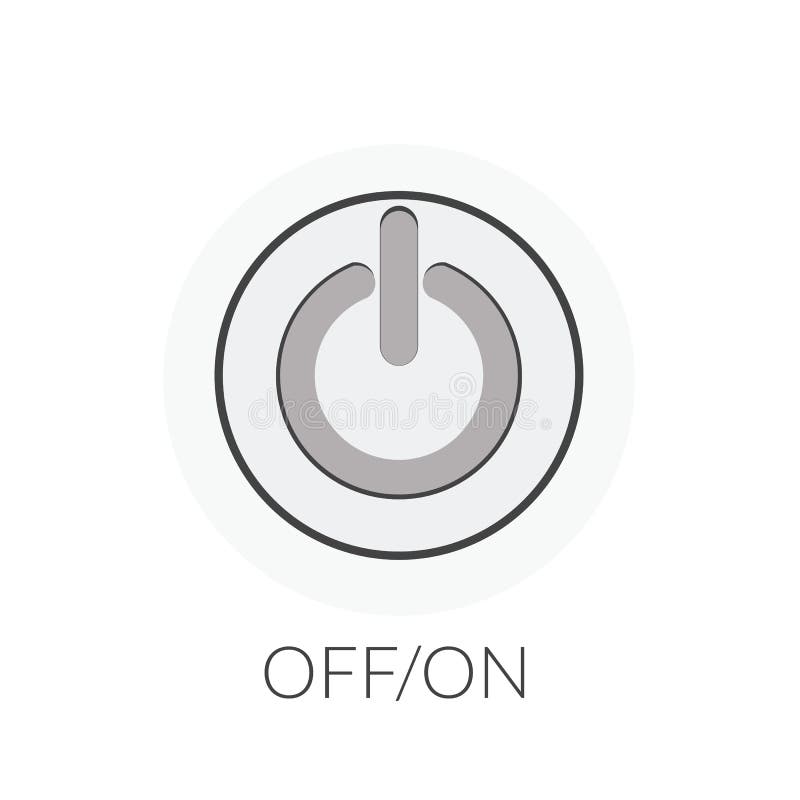 Button Power Concept by on Off Button with Gray Tones Stock Vector ...
