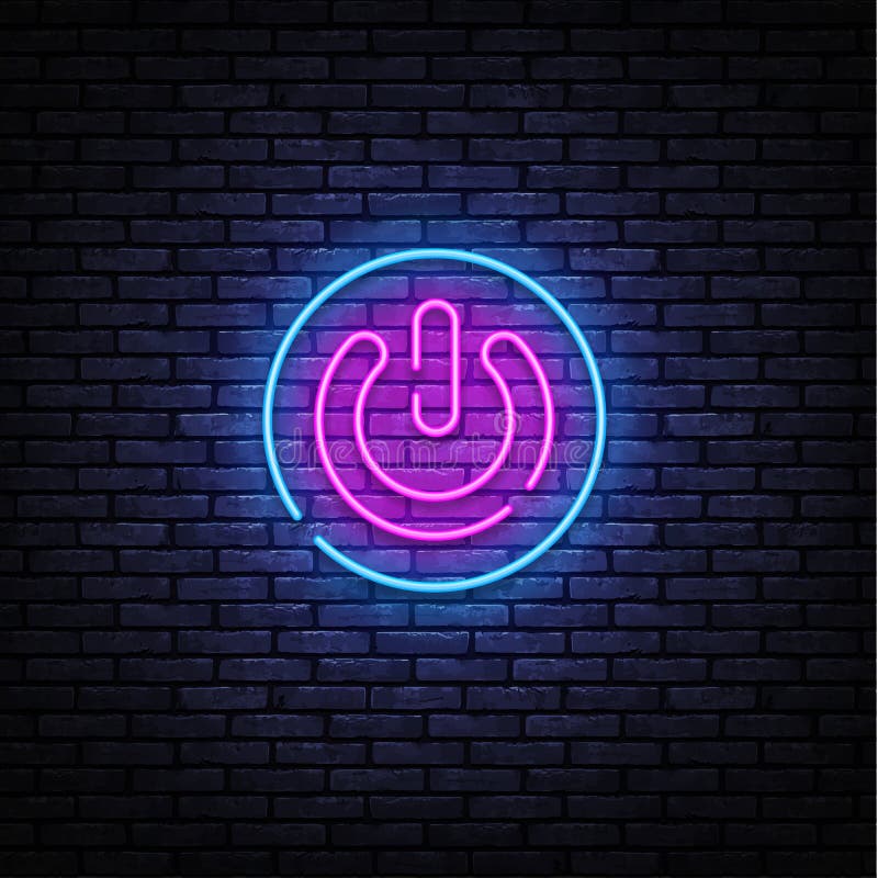 Button Power Neon Sign Vector Design Template. Button on Off Neon ...
