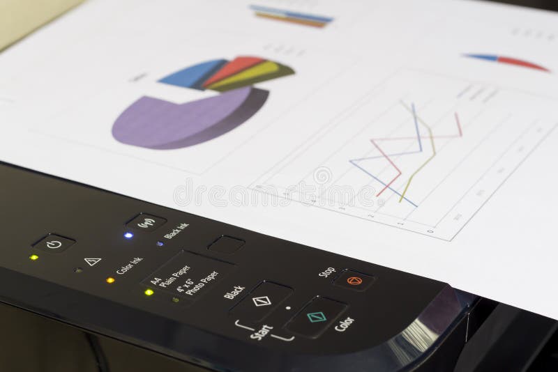 Button for Printing Document on Printer Stock Photo - Image of single ...