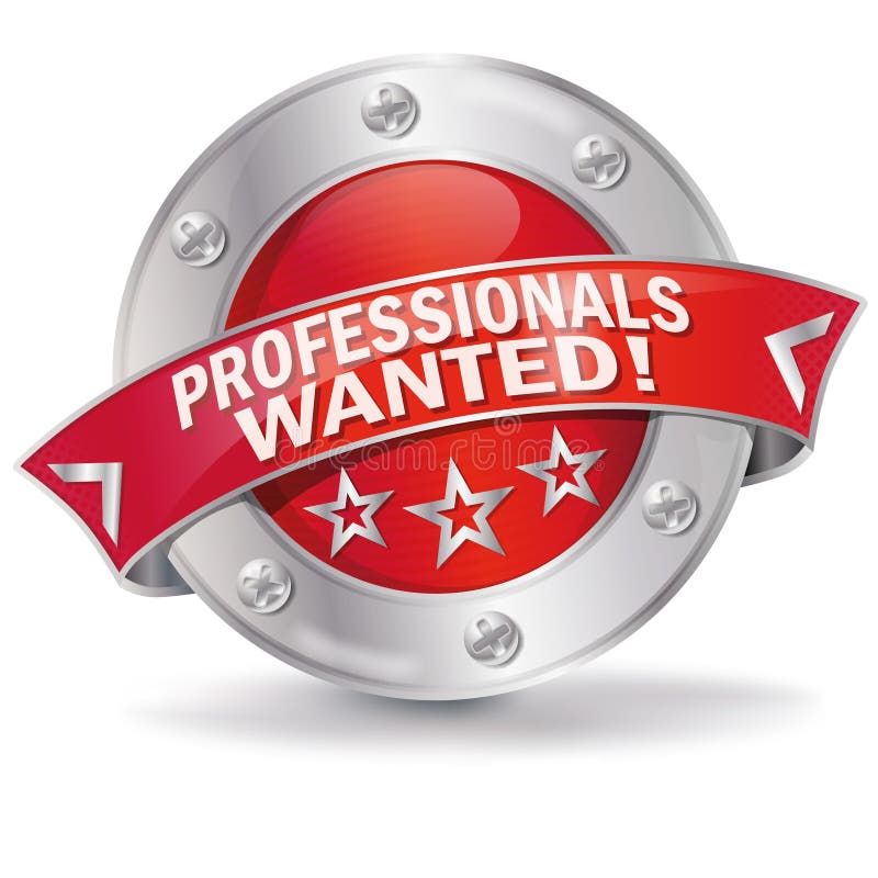 Button Professionals Wanted Stock Vector - Illustration of consultation ...