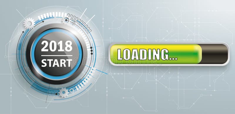 2018 Start Button Circuit Board Loading Banner Stock Vector ...