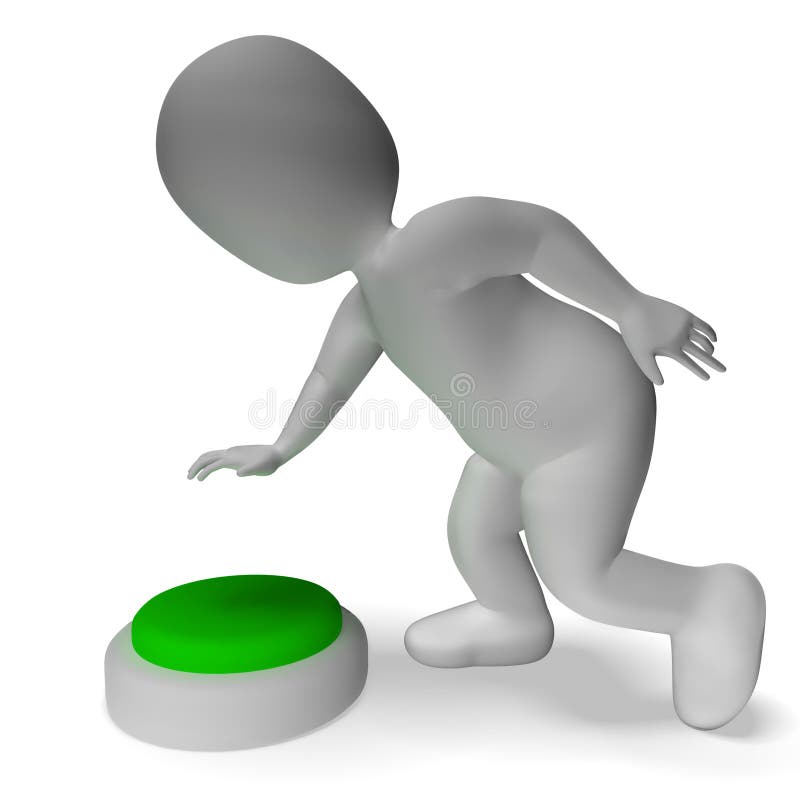 3d Man Pushing Start Button Stock Illustrations – 43 3d Man Pushing ...
