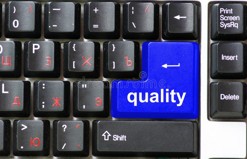 Button of quality stock image. Image of request, caution - 5843917