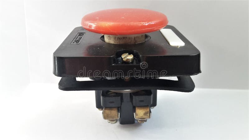 Big Red Button To Turn Off the Power. Stock Image - Image of stop ...