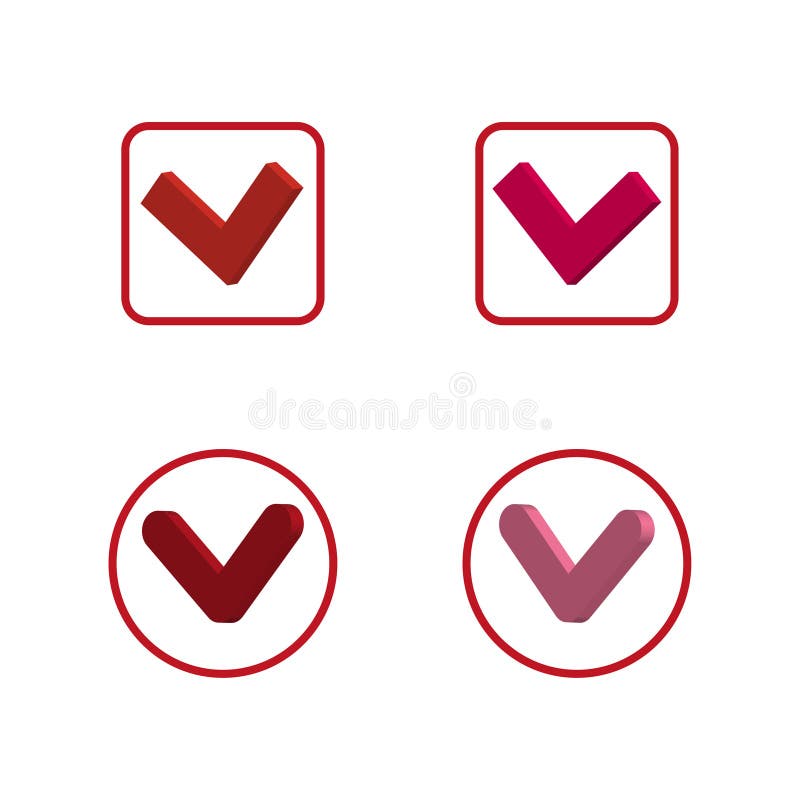 Button with Red Checkmarks for Web Design. Design Element. Choice ...