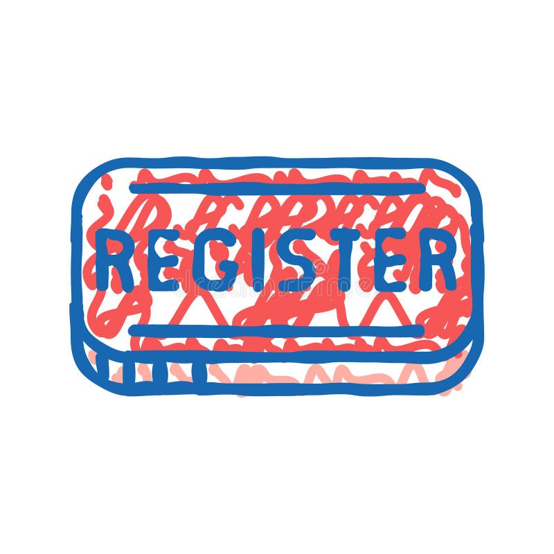 Button Registration Icon Doodle Illustration Stock Illustration ...