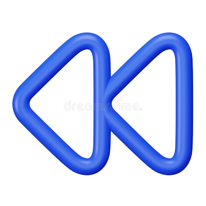 Button Rewind 3d Rendering Isometric Bold Line Icon. Stock Vector ...