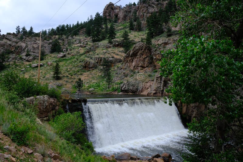 Button Rock Preserve Dam Landscape River Stock Image - Image of ...