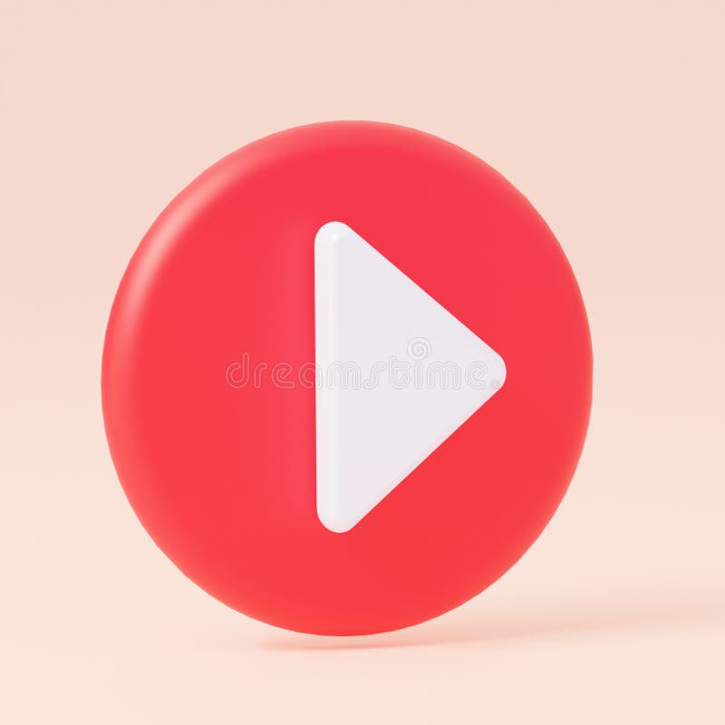 Button Round Symbol Video Player, Audio. 3d Rendering. Stock ...