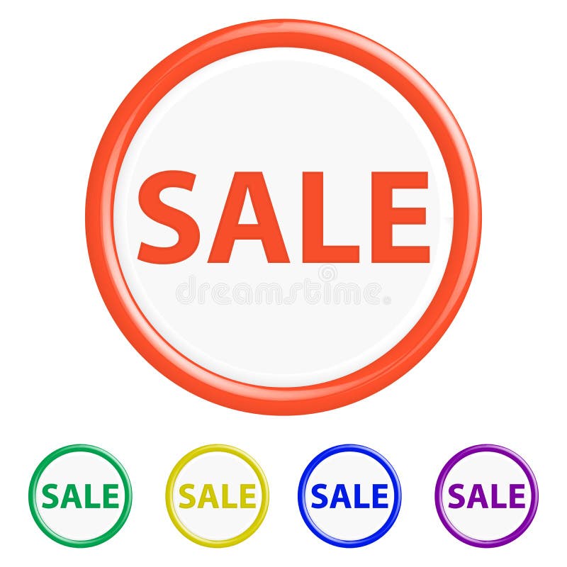 Round Vector 3D White Buttons For Sale Stock Vector - Illustration of ...