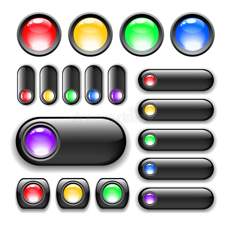 Neon buttons stock vector. Illustration of pair, button - 6593690