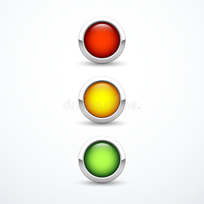 Red Yellow Green Button Set. Vector Illustration Stock Vector ...