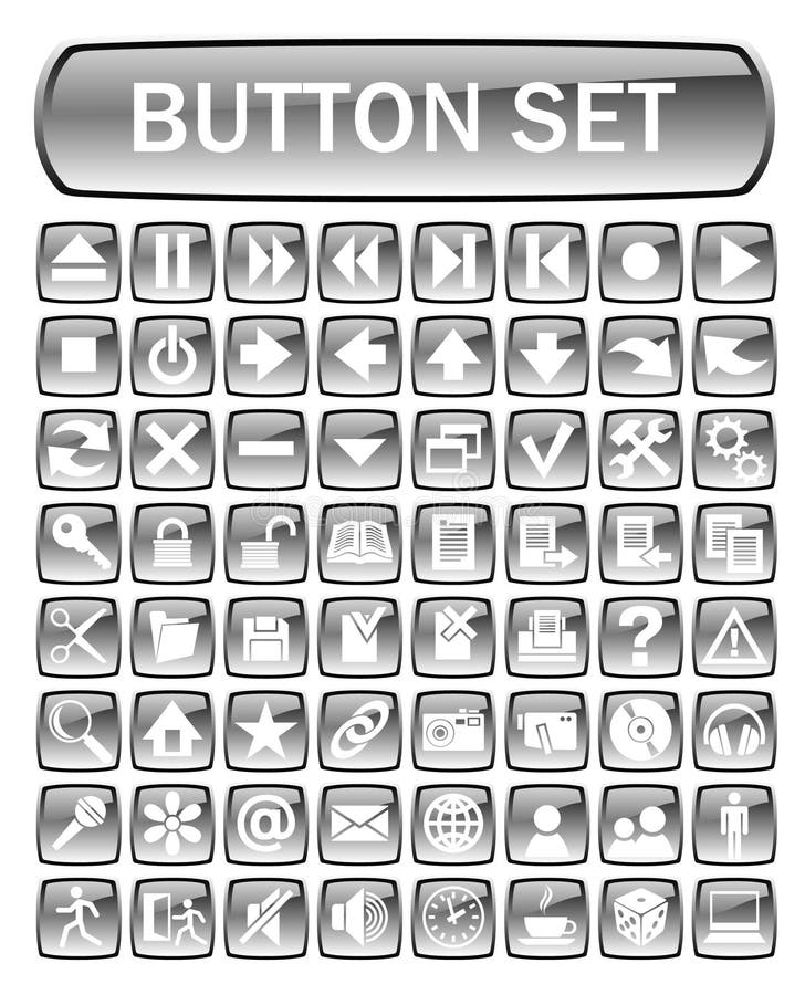 Button set stock vector. Illustration of home, arrow, symbol - 3630309