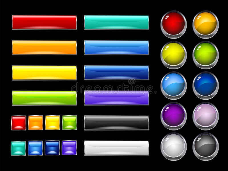 Button set stock vector. Illustration of black, button - 9907608