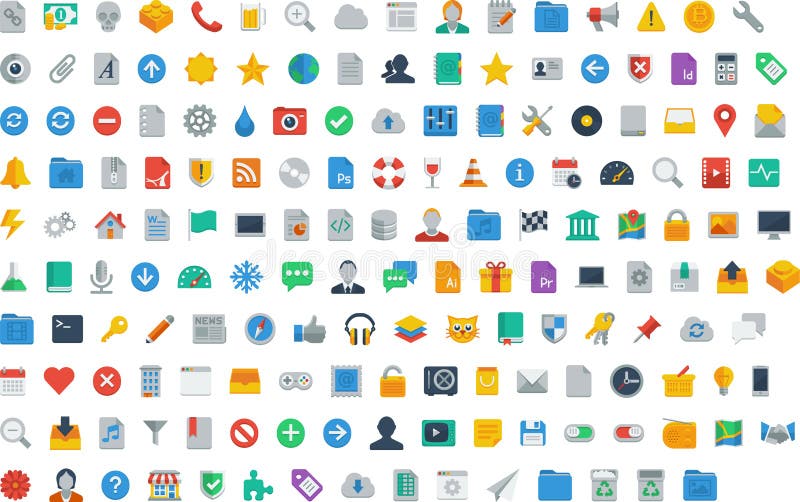 Button Set Vector Web Icons. Graphics Buttons for Web Design. Stock ...