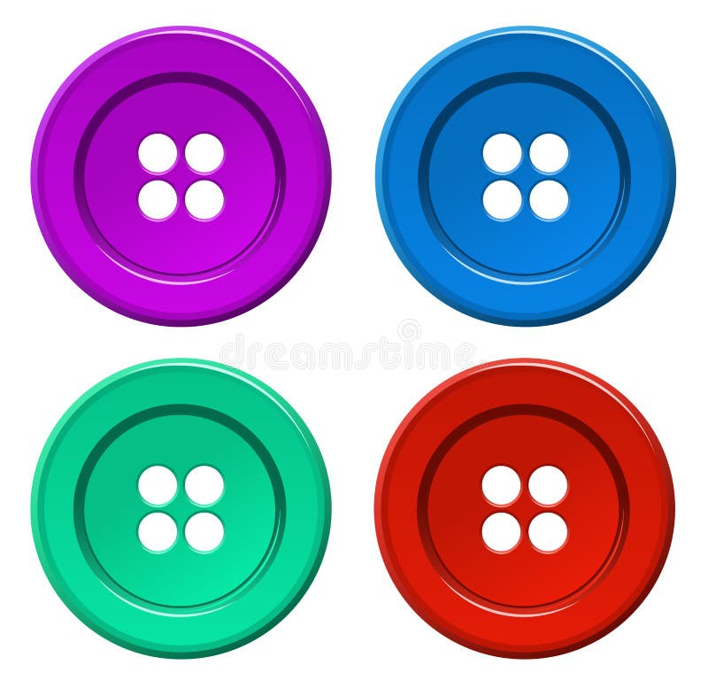 Set of Realistic Clothing Buttons Stock Vector - Illustration of design ...