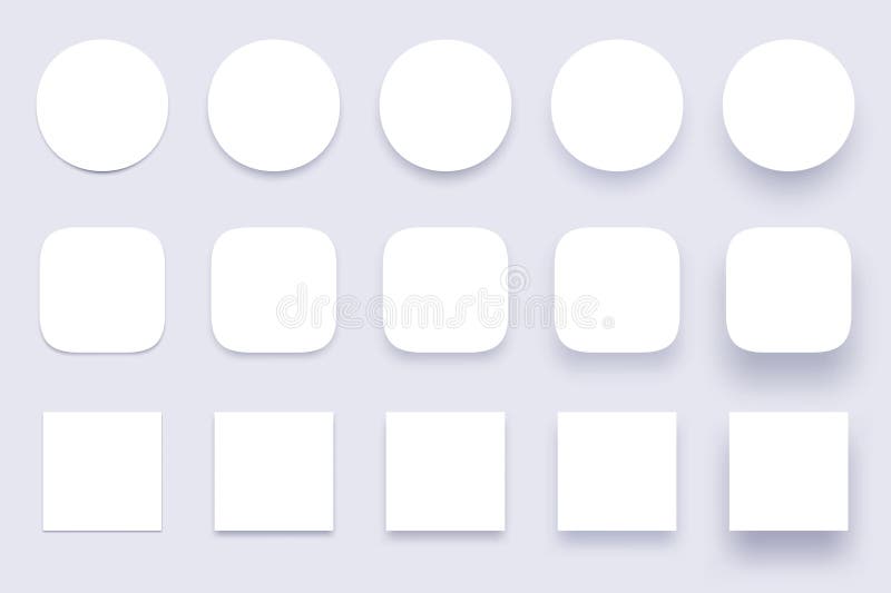Button Shadows. Simple Shape Shadow, Clear Buttons Badges and ...