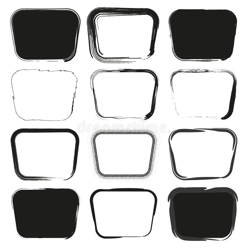 Button Shape Icon. Rounded Square Figure. Abstract Form Vector. Black ...
