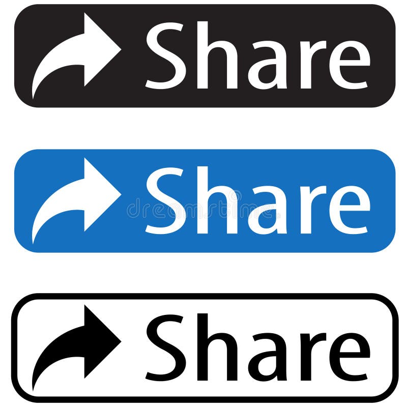 Button Share Icon. Blue Button Sign. Share Symbol. Social Media Button ...