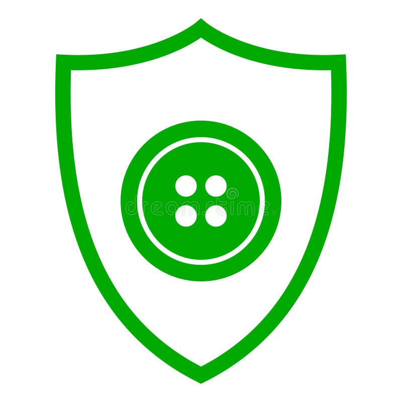Button and shield stock vector. Illustration of secure - 183939839