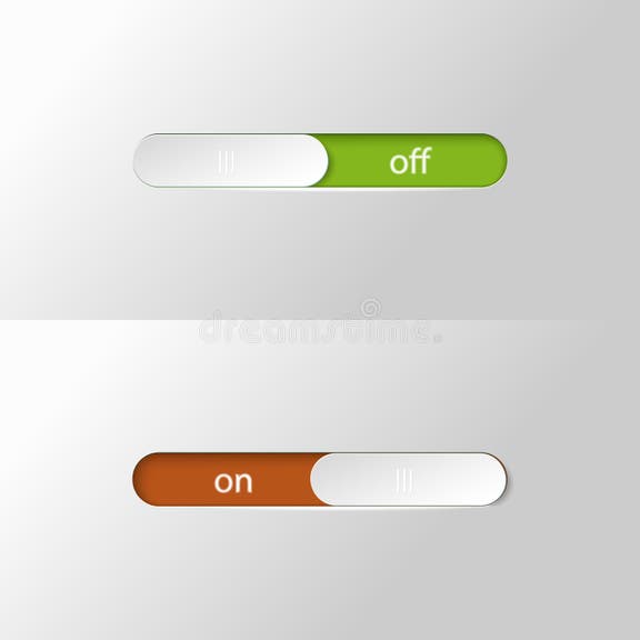 Button slider on off stock vector. Illustration of element - 90282231