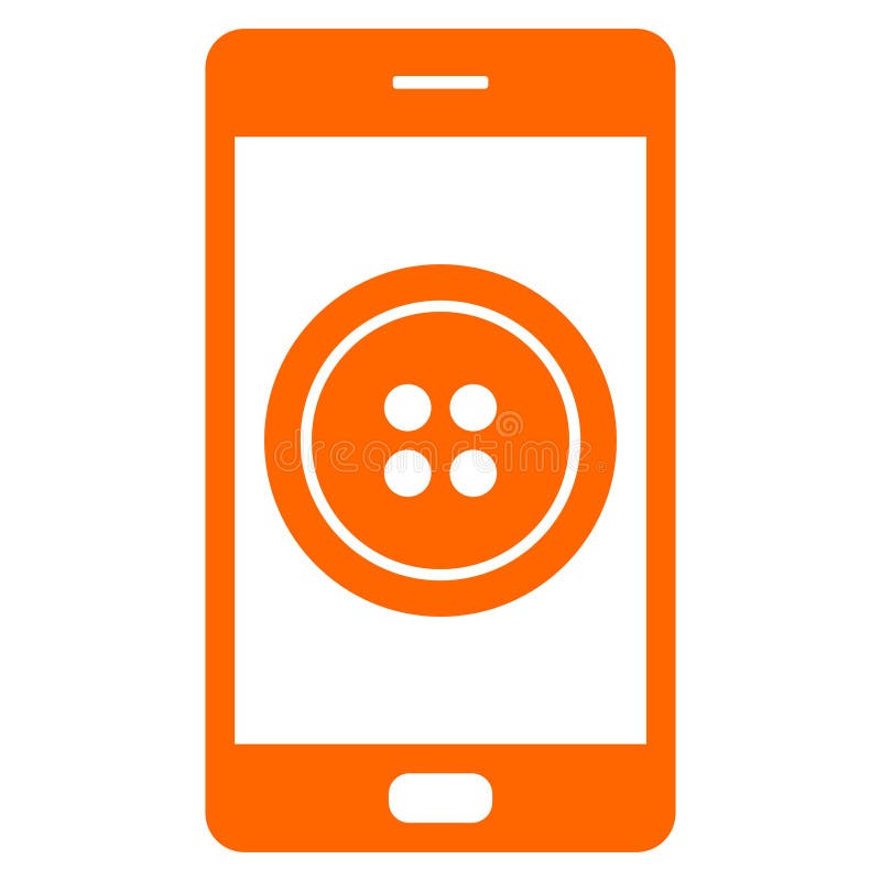 Button and smartphone stock vector. Illustration of orange - 193597397