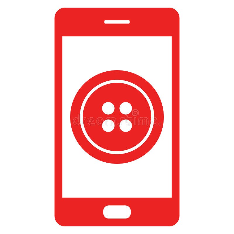 Button and smartphone stock vector. Illustration of icon - 194123015