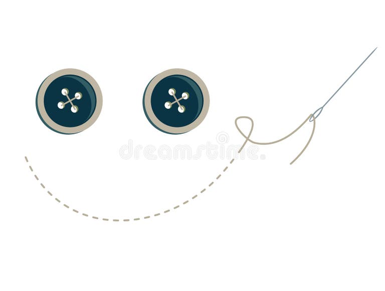 Button smiley face stock vector. Illustration of sewing - 12741655